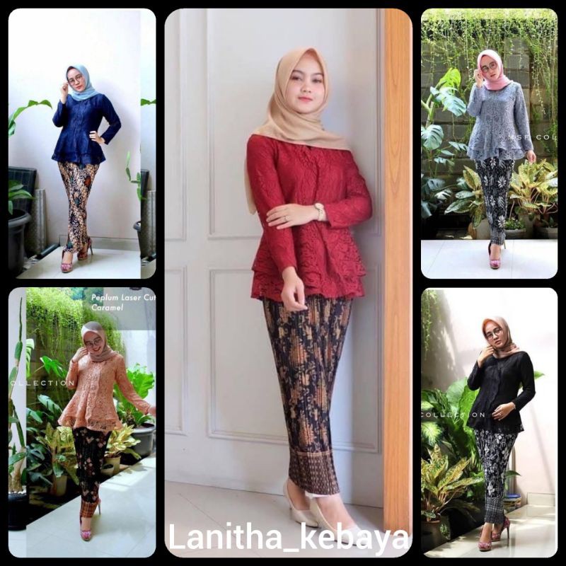 Busui brukat kebaya/laser cut peplum brocade kebaya/busui kebaya ...