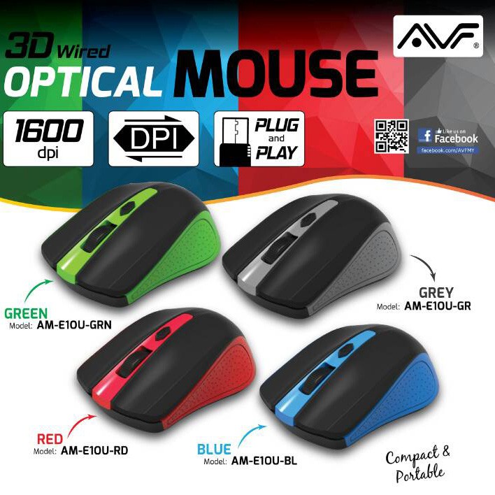 Official AVF Geom3 2.4G Wireless Mouse 1600 Dpi - Batteries Included ...