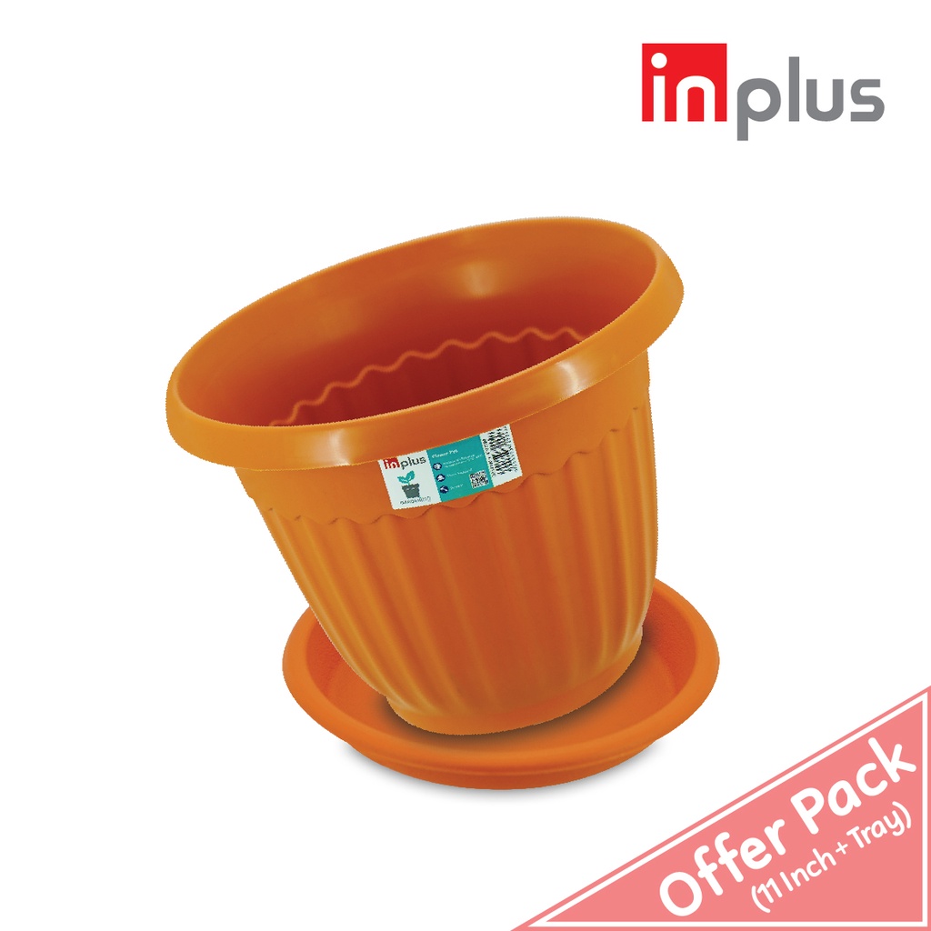 INPLUS OFFER PACK 1/2Pcs 6-11 Inch Plastic Round Flower Pot Pasu Pokok ...
