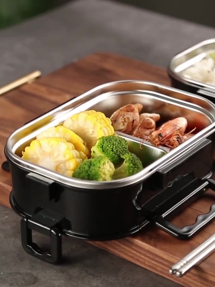 【SHOPLUS】304 Stainless Steel Bento Lunch Box 600/1200ML Double Deck ...