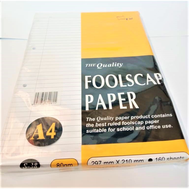 QUALITY A4 FOOLSCAP PAPER - 70gsm/80gsm/100gsm - NARROW LINES/BROAD ...
