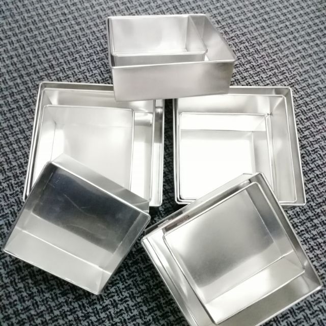 Loyang kek aluminium 4 segi / Loyang petak tinggi 3 inci (3" height ...