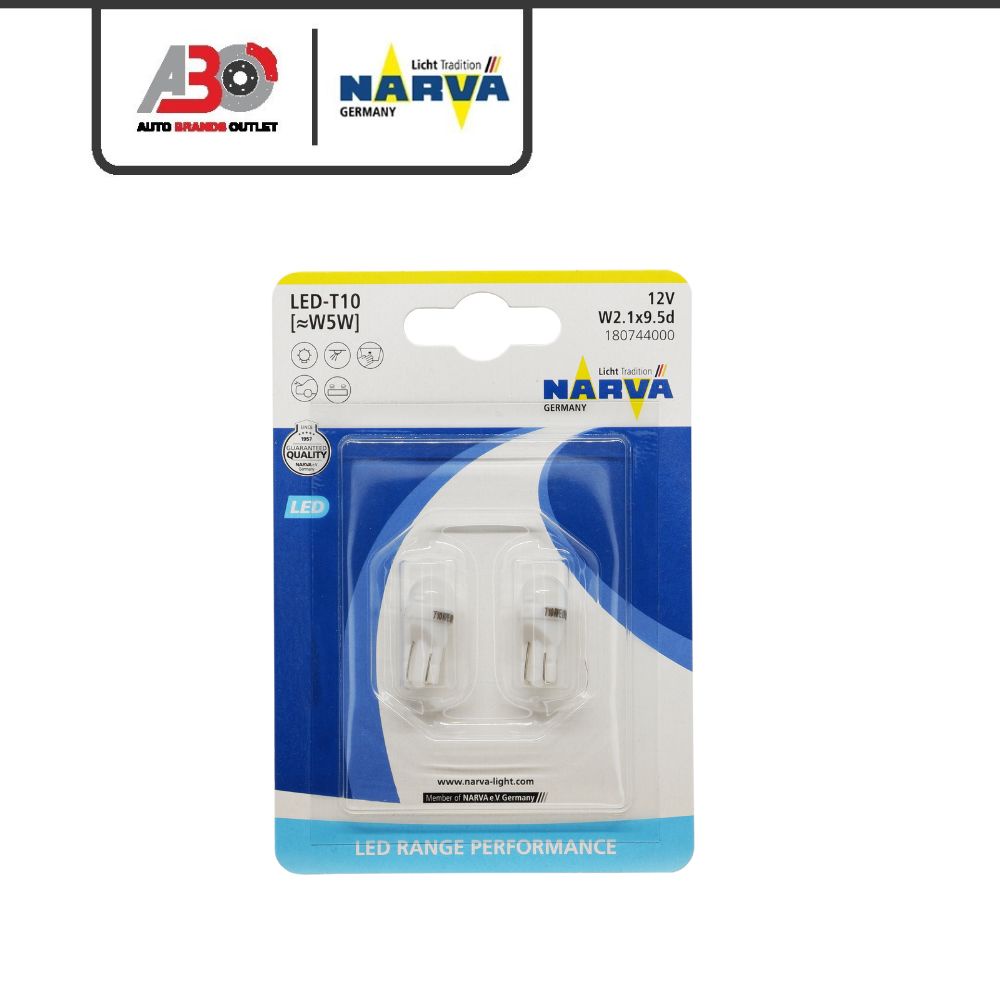 NARVA T10 6000K W5W 12V Range Performance LED Signaling Light Bulb ...