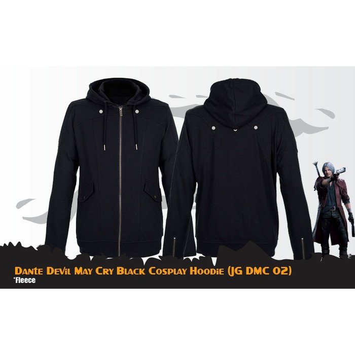 Dante Devil May Cry Black Jacket Cosplay Black Hoodie Jacket JG DMC 02 ...