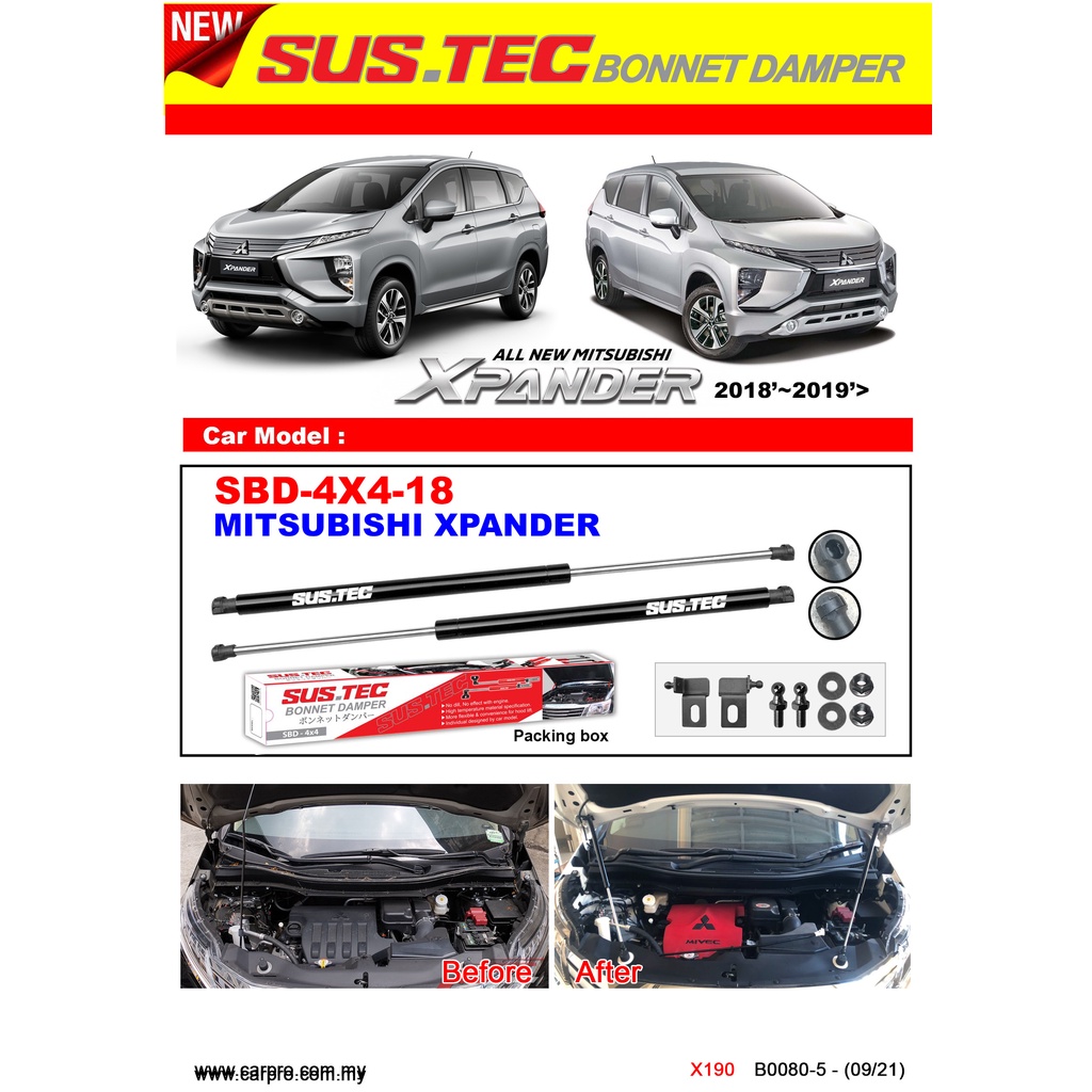Mitsubishi Xpander 2018 - 2019 Sustec Front Hood / Bonnet Damper Bonnet ...