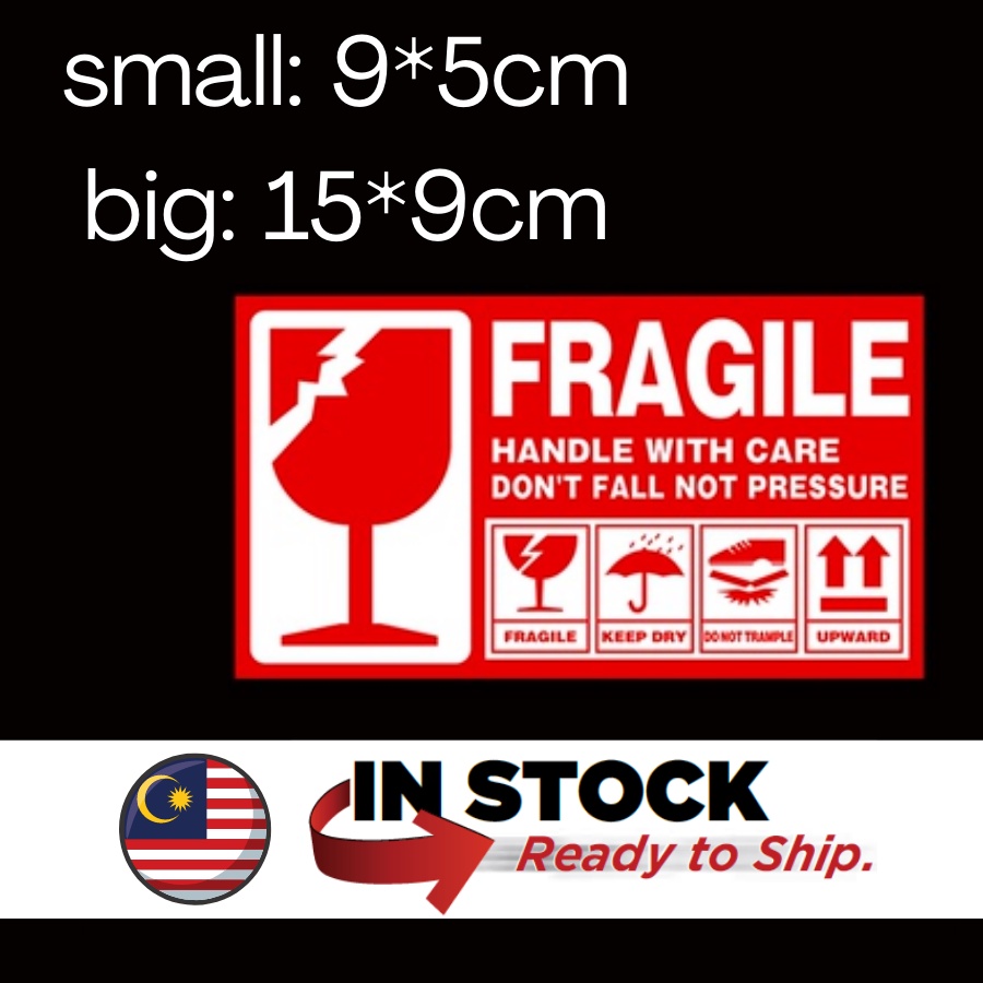 FRAGILE STICKER goods sticker label 9cm*5cm handle with care keep dry ...
