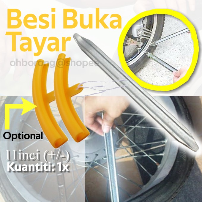 [SALE] Besi Buka Tayar Dengan Optional Pelapik Rim | Shopee Malaysia