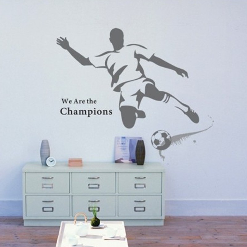 Cute football wall stickers for boys room removable cartoon kids ...