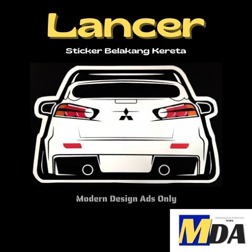 (MITSUBISHI - LANCER) Sticker of Car Backside, Sticker Belakang ...