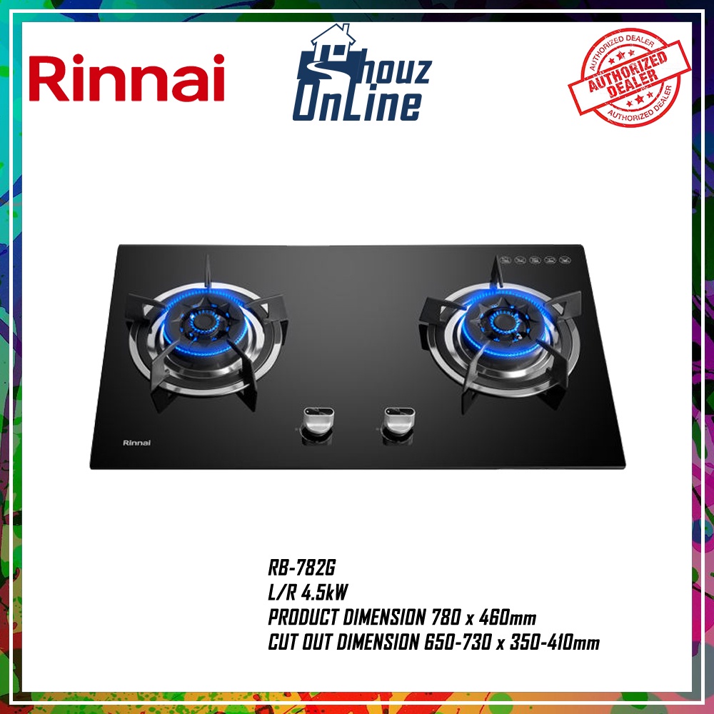 RINNAI GAS HOB RB-782G / RB782G / TWO BURNER GAS HOB / GAS STOVE / DAPUR GAS / COOKING STOVE ...