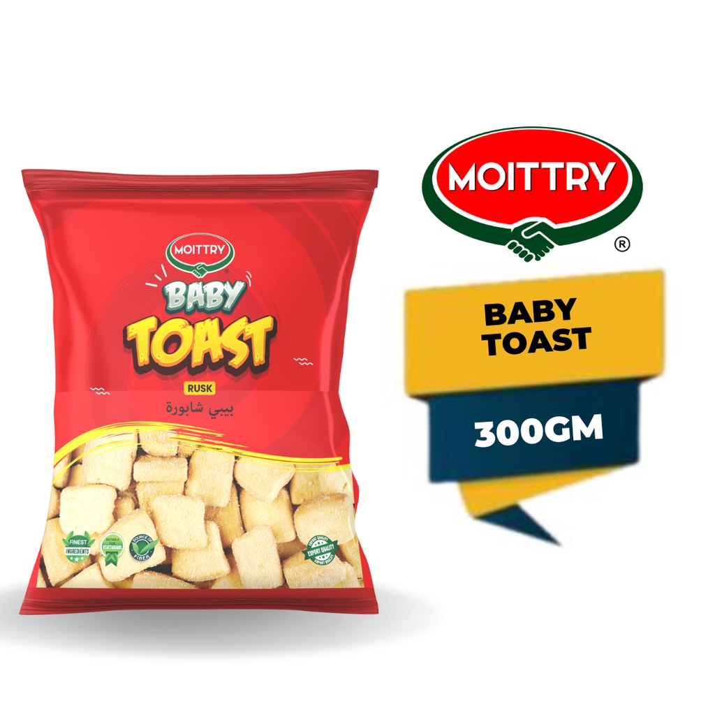 MOITTRY BABY TOAST (RUSK) 300 GM (100% HALAL, HIGH IN FIBER, 100% ...