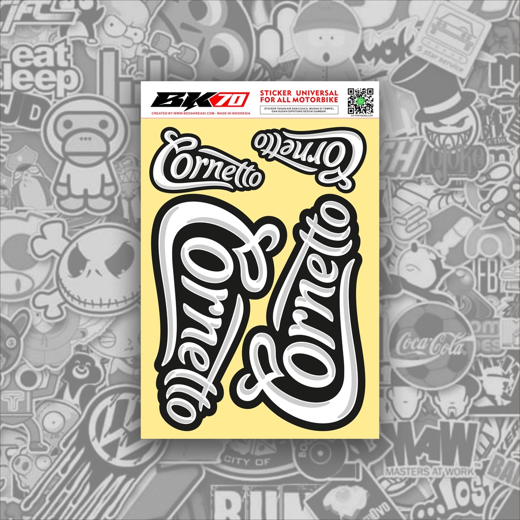 Cornetto emblem logo striping set sticker | Shopee Malaysia