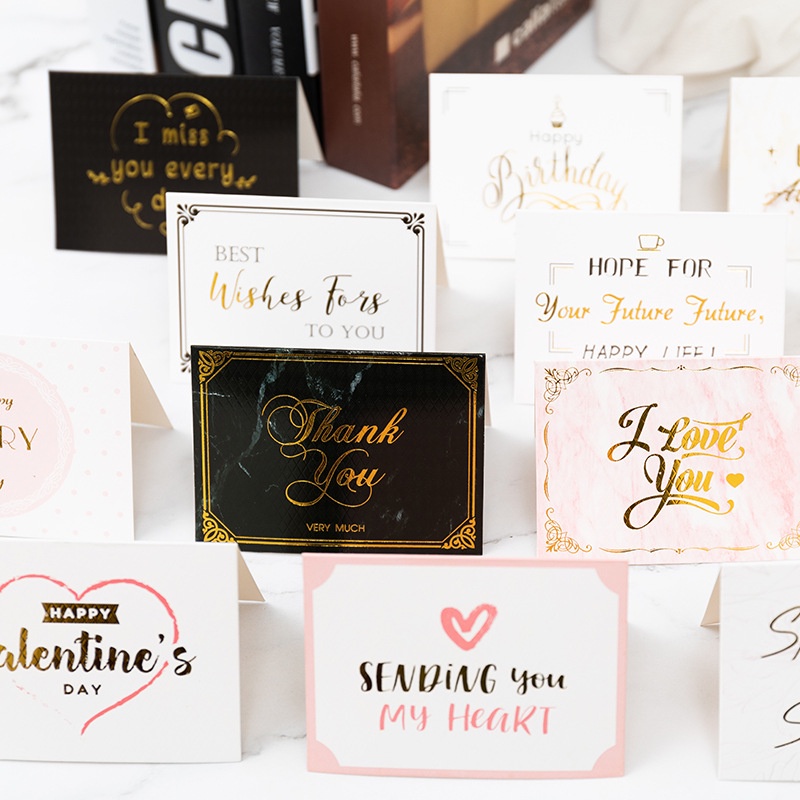 Love Card Gold Greeting Card Birthday Party Event Thank You ...