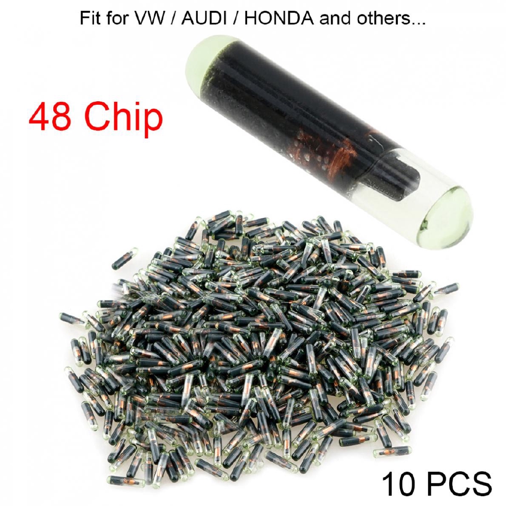 10pcs/set Blank ID48 Glass Chip Car Key Transponder Chip Fit for VW ...