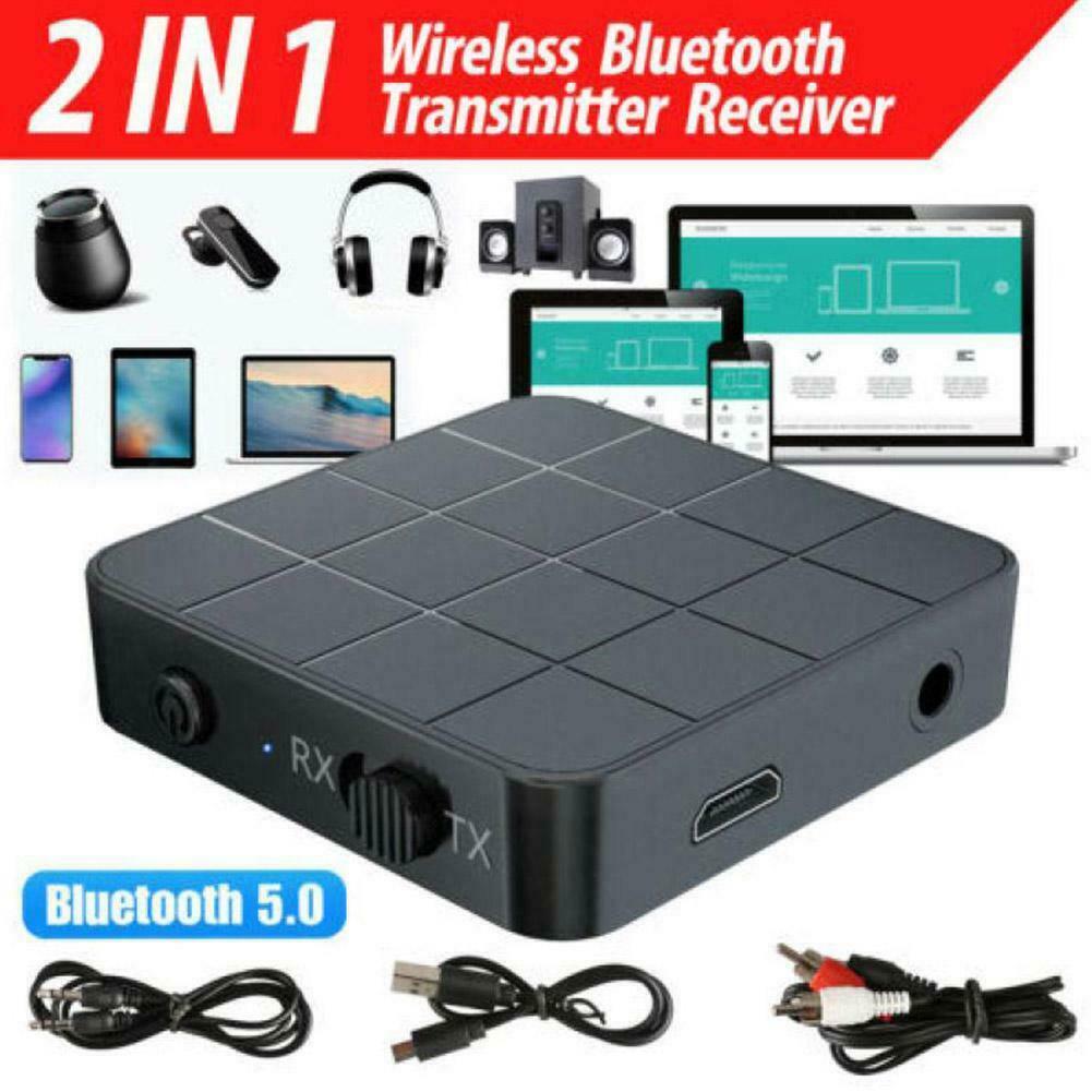 2In1 Bluetooth 5.0 Wireless Audio Transmitter Receiver Hifi Mp3 Adapter ...