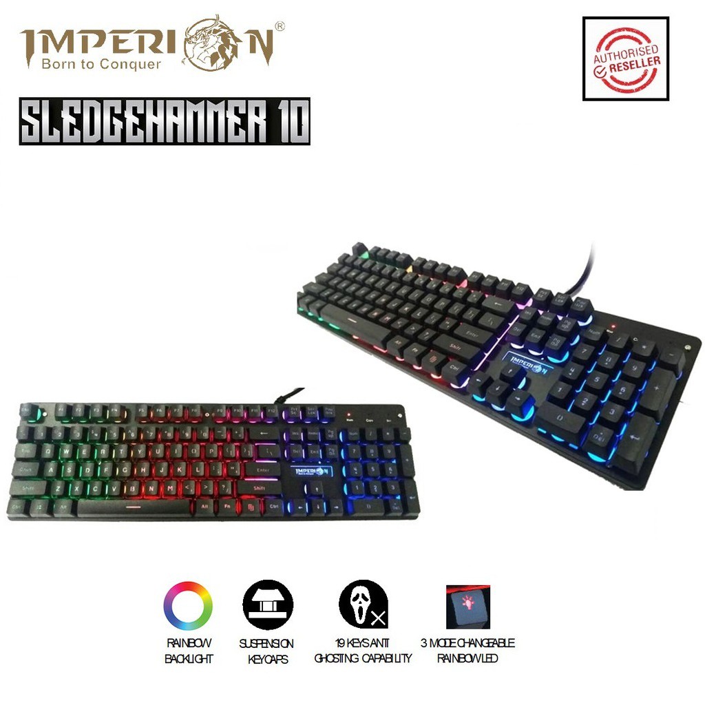 Imperion Sledgehammer 10 Gaming Keyboard Black (Wired,RGB,104 keys ...