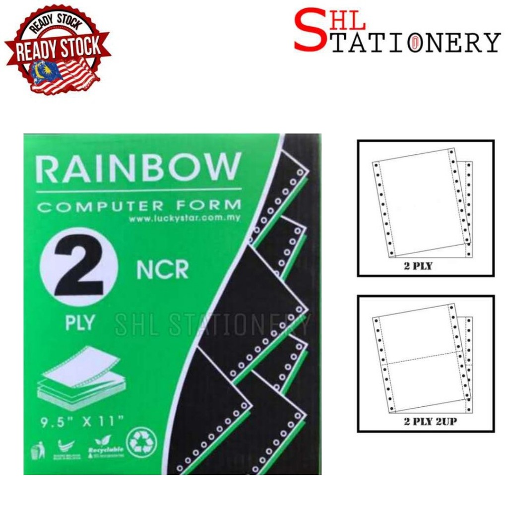 RAINBOW Computer Form 2PLY / 2PLY 2UP NCR 9.5" x 11" | Shopee Malaysia