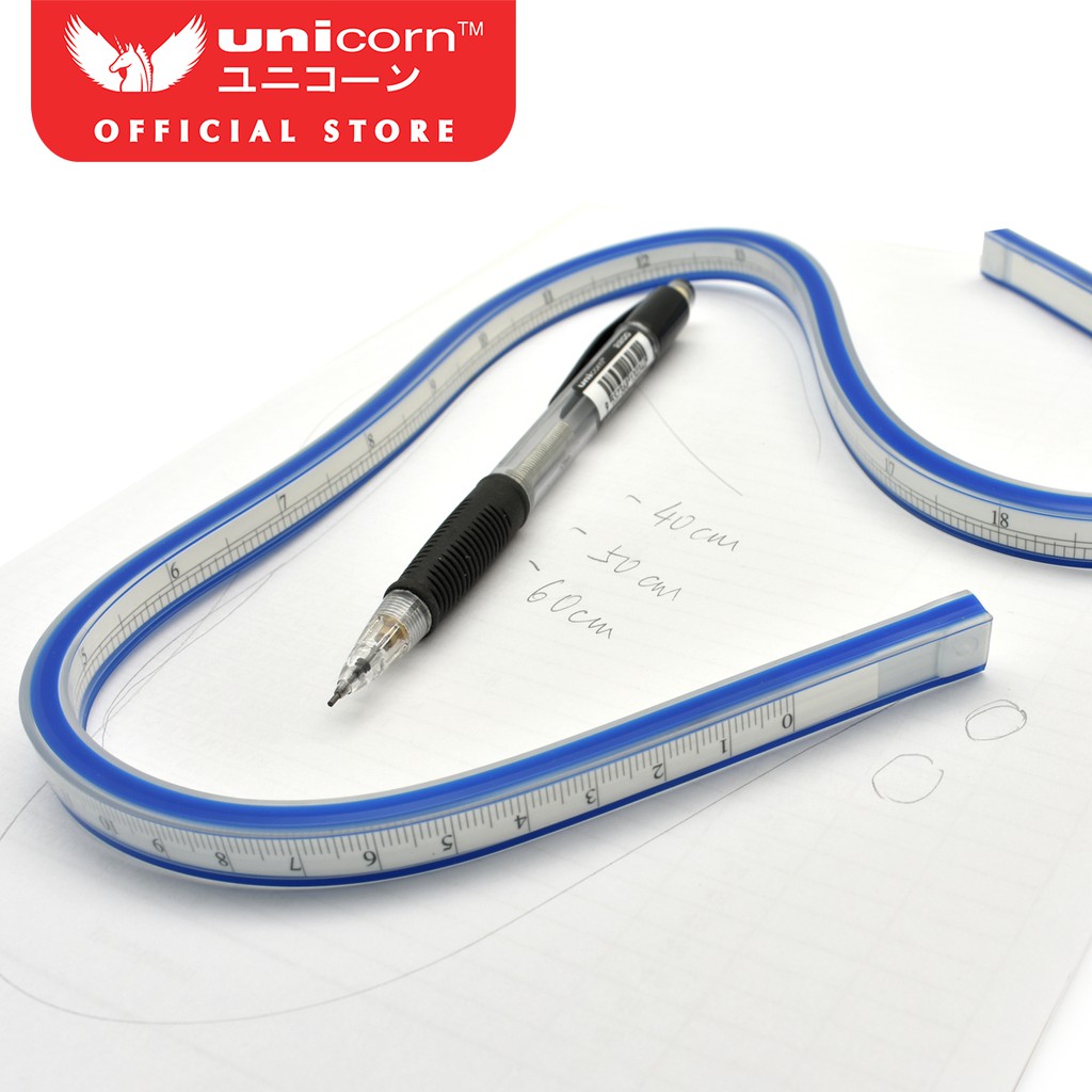 Unicorn 40cm/50cm/60cm Flexible Curve Ruler UCR-40/50/60 | Shopee Malaysia