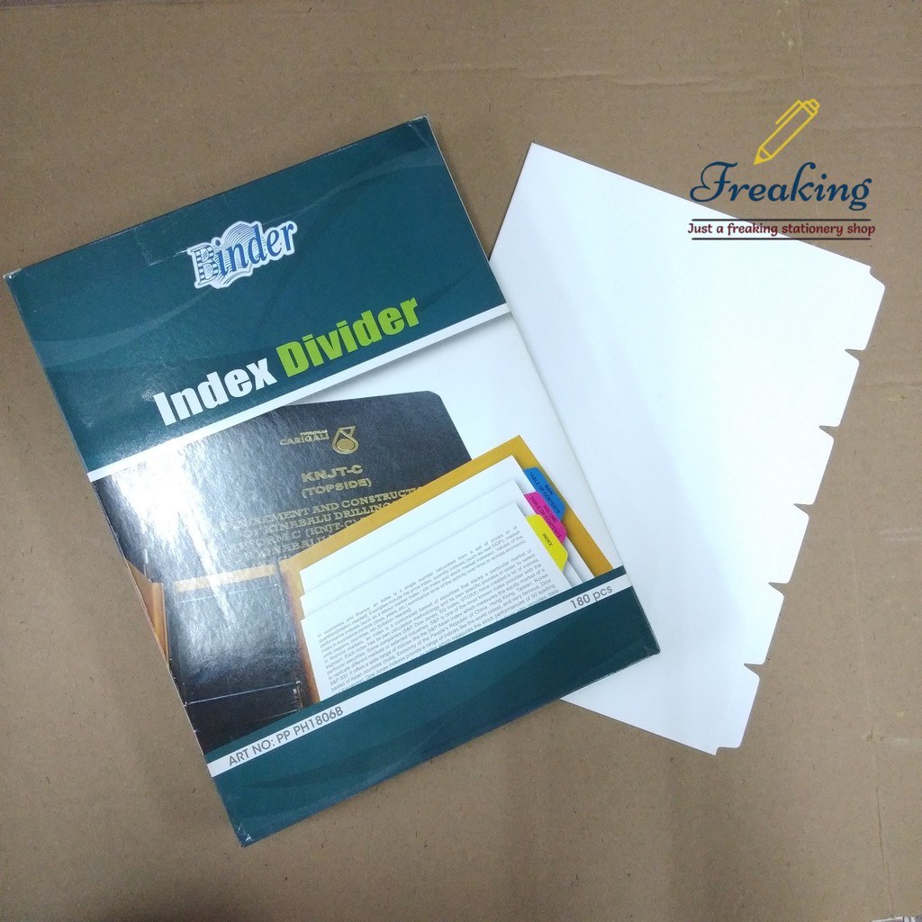 PVC A4 WHITE INDEX DIVIDER 6 BANKS - CLEAR TAB (30 SETS/BOX) (180 PCS ...