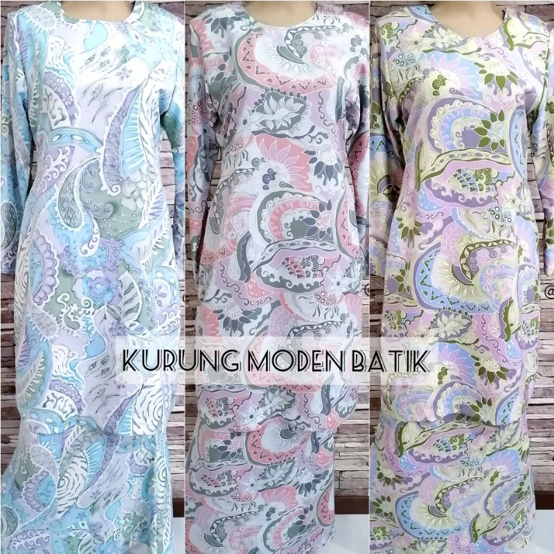 Sale Baju Kurung Printed Corak Abstract Pastel feeralya | Shopee Malaysia