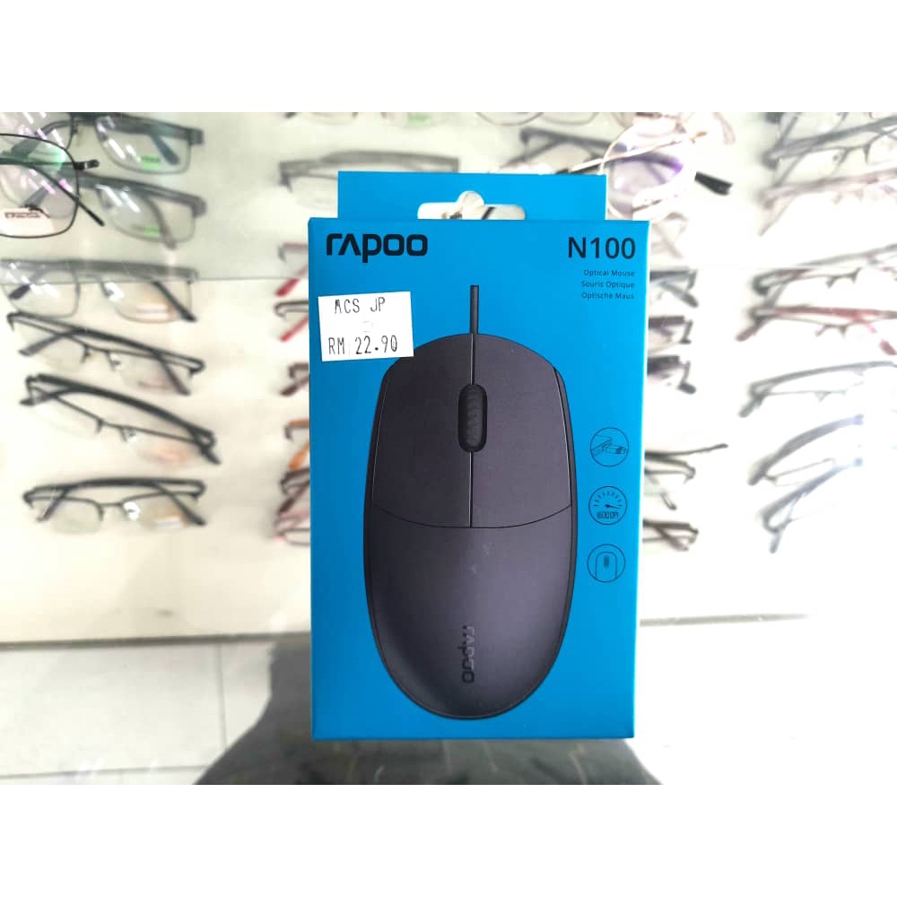 Rapoo N100 Wired Ambidextrous Mouse RM22.90 | Shopee Malaysia