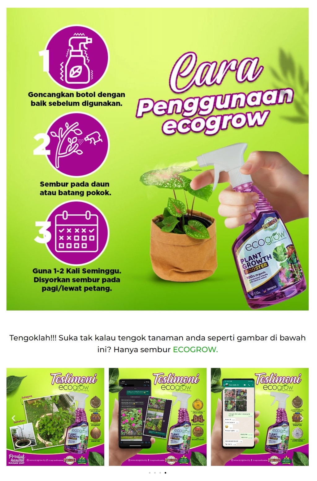 Semburan Plant Growth Booster Baja Daun Organic Spray Foliar Fertilizer Plant Growth Hormone ...