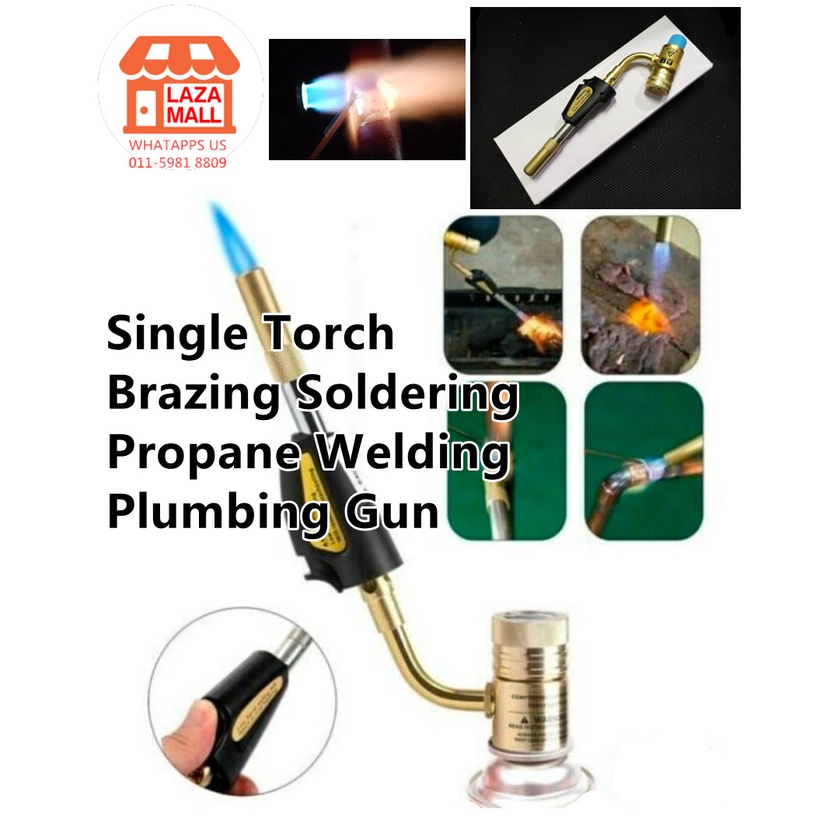 SINGLE TORCH MAPP GAS aircond fridge HAND SELF IGNITION COPPER BRAZING ...