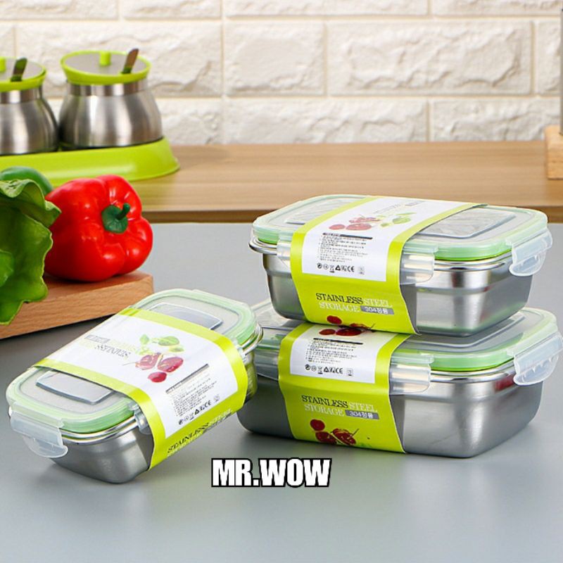 SUS 304 Stainless Steel Lunch Box with Lid / Microwave heated / Food ...