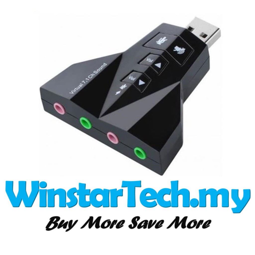 New Virtual 7.1 CH Channel USB 2.0 3D Stereo Audio Sound Card | Shopee Malaysia