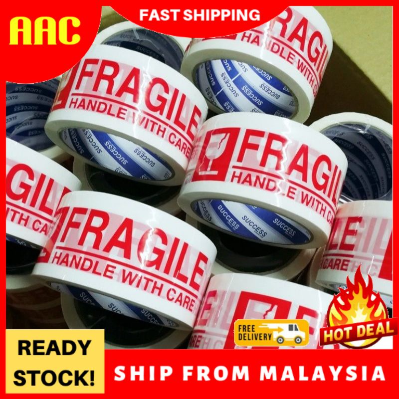 READY STOCK AAC Fragile OPP Tape Fragile Sticker Fragile Tape Fragile ...