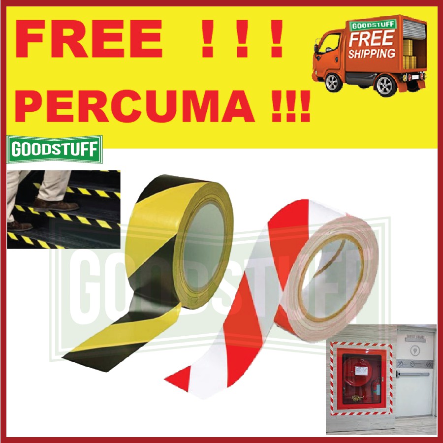 FLOOR TAPE 48MM X 33Y FLOOR SAFETY CAUTION WARNING TAPE PVC FLOOR FLOOR ...