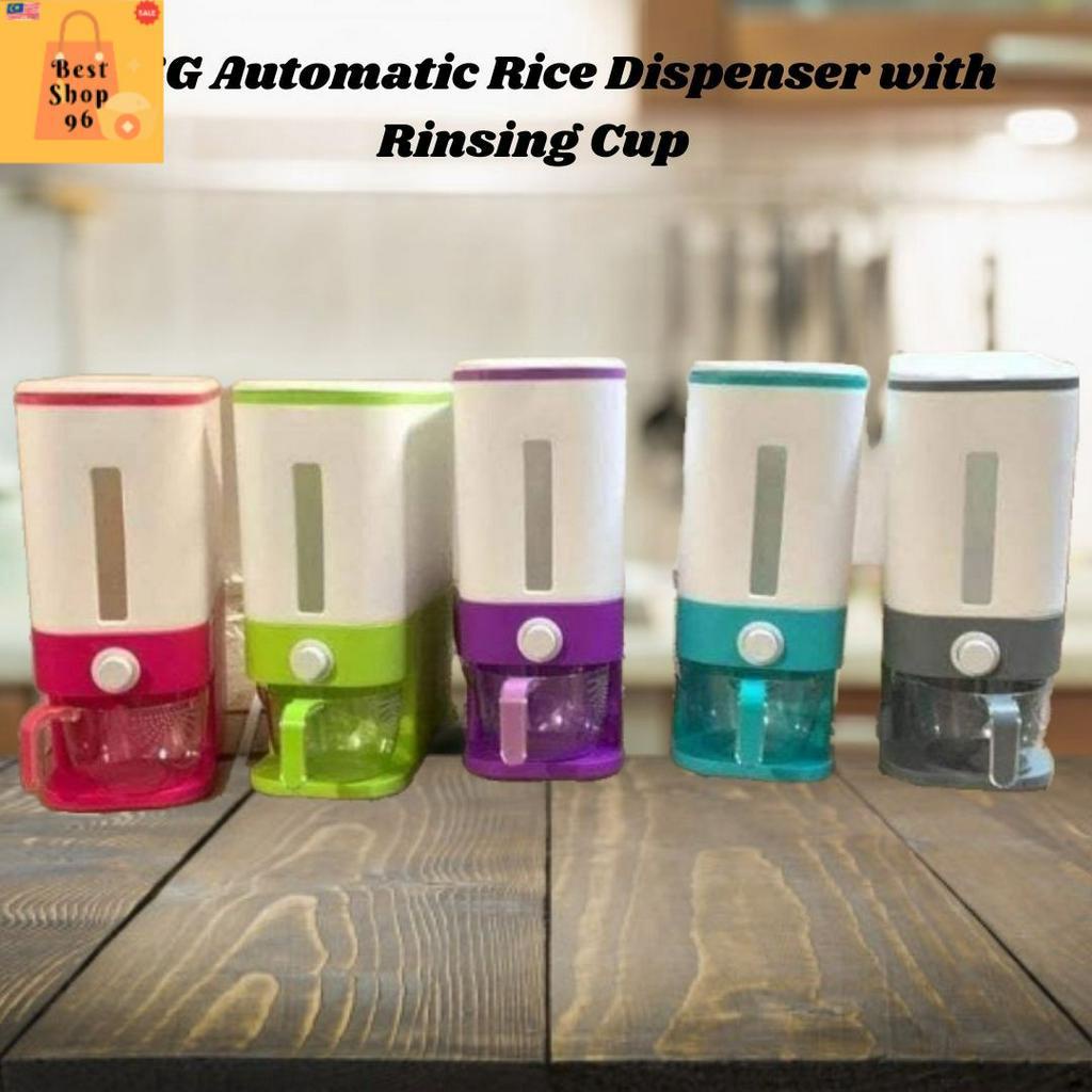 Rice Dispenser with Rinsing Cup Bekas Beras Viral Smart Rice Dispenser ...