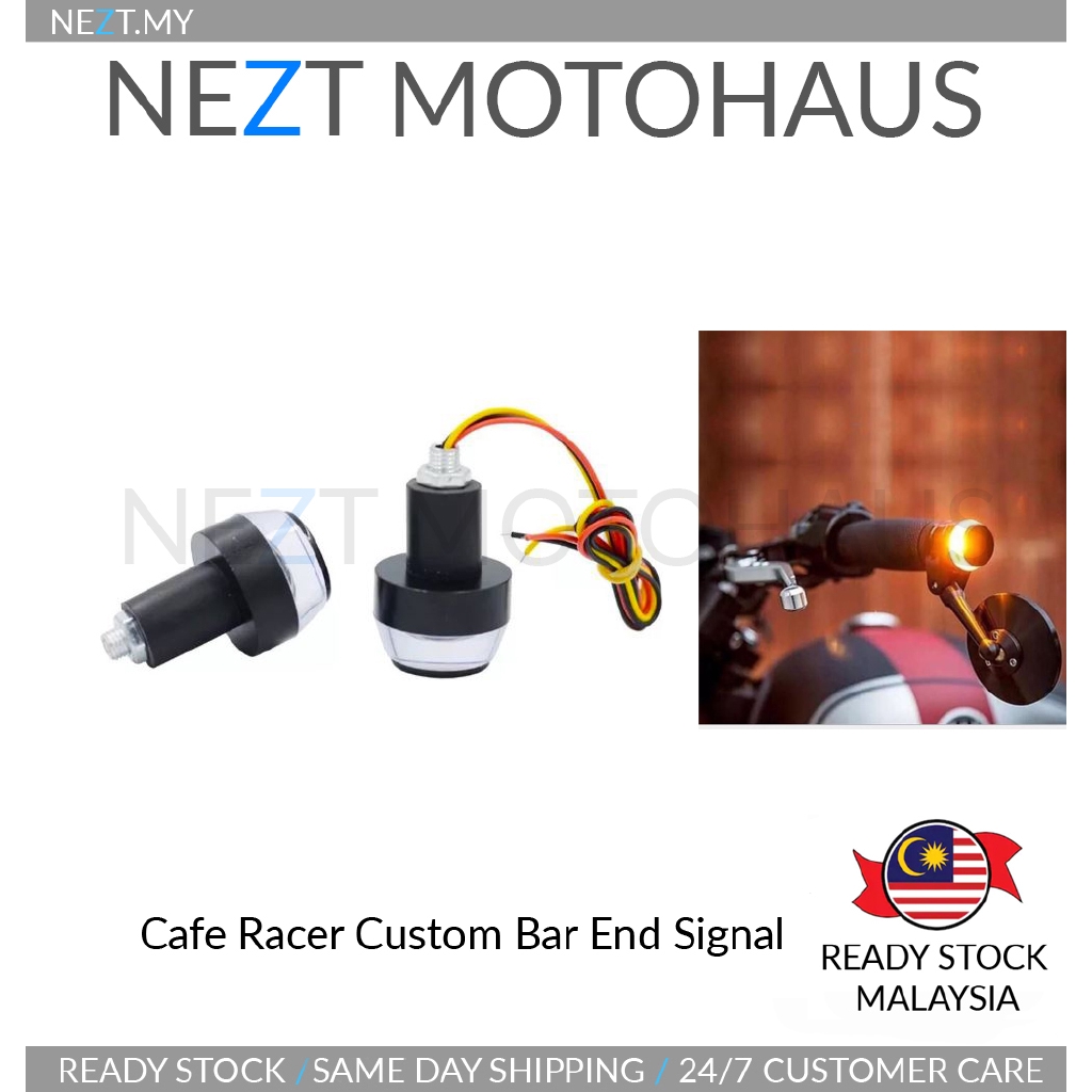 Handle Bar End Signal LED Turn Indicator Cafe Racer Chopper Custom ...