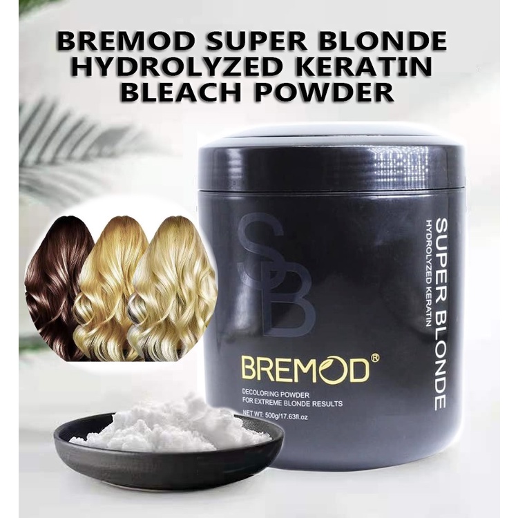 BREMOD SUPER BLONDE HYDROLYZED KERATIN BLEACH POWDER 500g | Shopee Malaysia