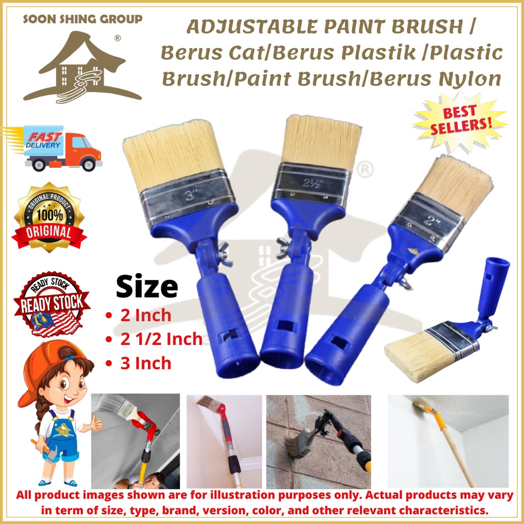 HALAL Nylon Adjustable Paint Brush / Berus Cat / Berus Plastik / Plastic Brush/Paint Brush ...