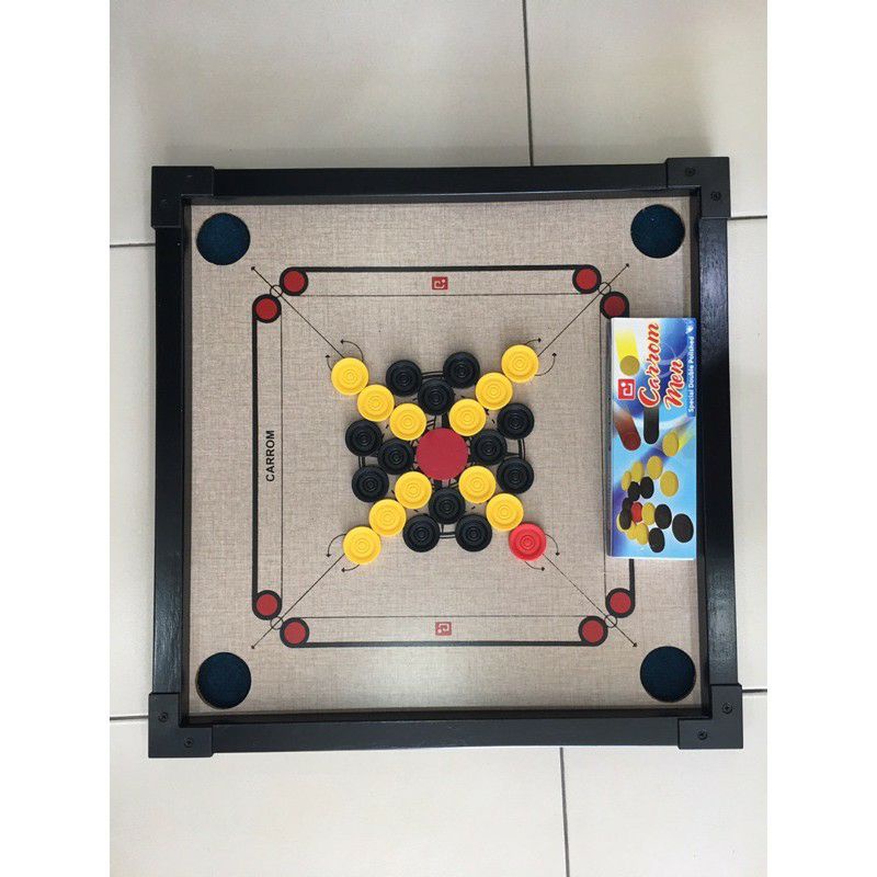 Mini Carrom Board (47cm x 47cm) / Papan Carrom Mini 1 Muka | Shopee ...