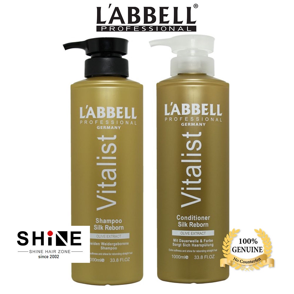 Labbell Reborn Shampoo Conditioner 1000ml hair rambut iron lurus ...