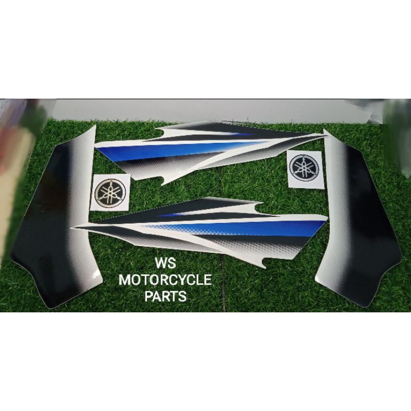 STRIPE DECAL TANK YAMAHA RXZ CATALYZER HITAM BIRU SKALA REPRODUCTION ...