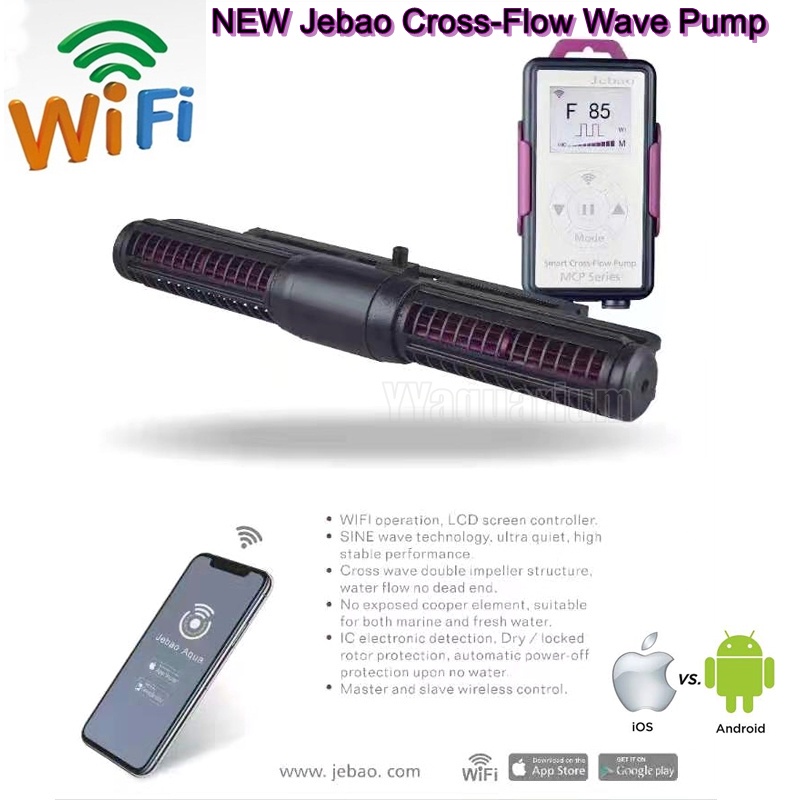Jebao Wifi Cross Flow Wavemaker Aquarium MCP Smart Pump w/ Double Impeller and LCD screen ...
