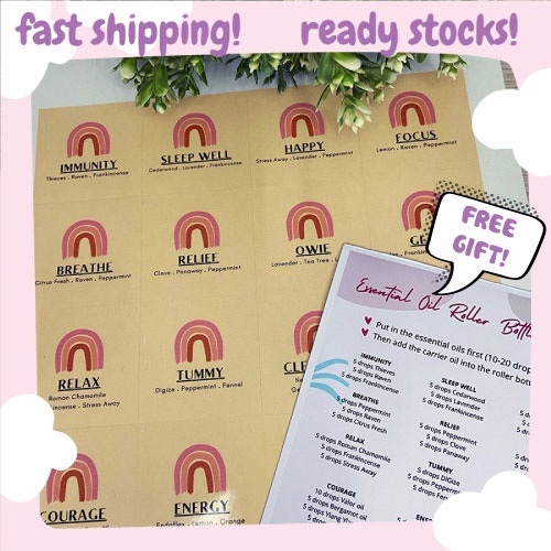 Essential Oil Bottles Label Sticker/ Roller Label Sticker / Young ...