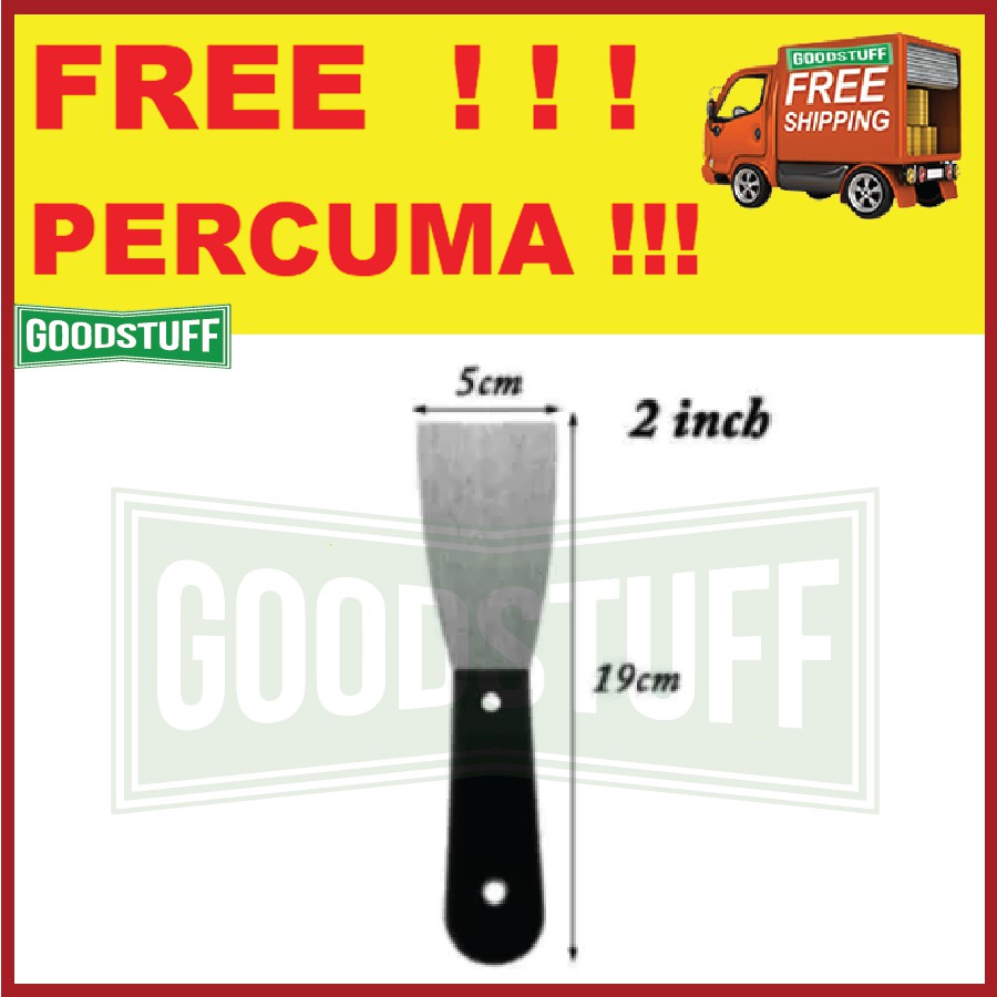 STAINLESS STEEL SCRAPER 2" WITH BLACK HANDLE | Shopee Malaysia