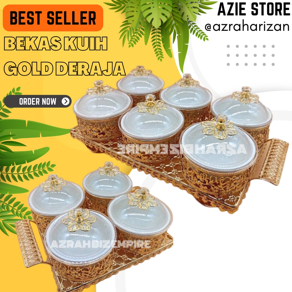 🔥EXCLUSIVE! 4PCS/6PCS BEKAS KUIH DIRAJA GOLD / BALANG GLASS COMPARTMENT ...