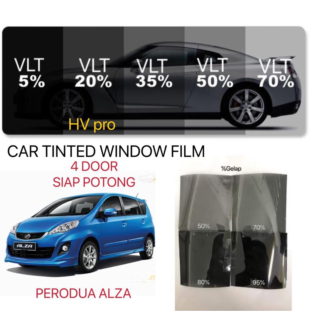 Perodua Alza 6 Pintu Tinted UV Hitam (Gelap 50% 65% 80% 95%) Siap ...