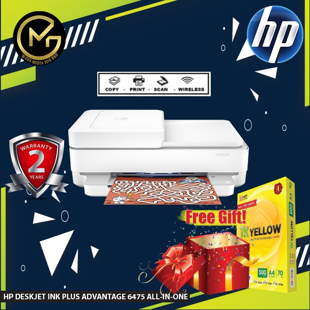 Printer HP Deskjet Plus Ink Advantage 6475 All-in-One + Free 1 Ream IK ...