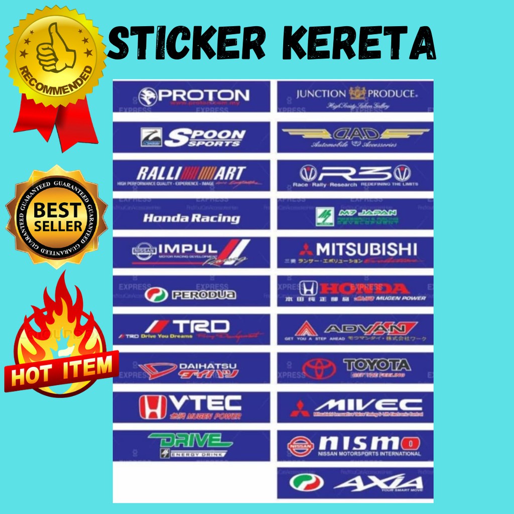 🔥[HOT SALES] Sticker Biru Stailo Cermin Hadapan 🔥 130cm X 24cm ...