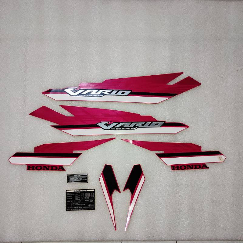 MERAH Honda Vario 125 red 2017 2018 graphic striping decal sticker Ori ...