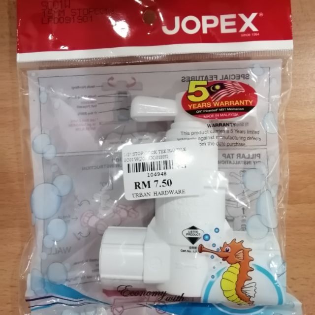 Jopex 1/2 Stop Cock Tee Handle SC01W | Shopee Malaysia