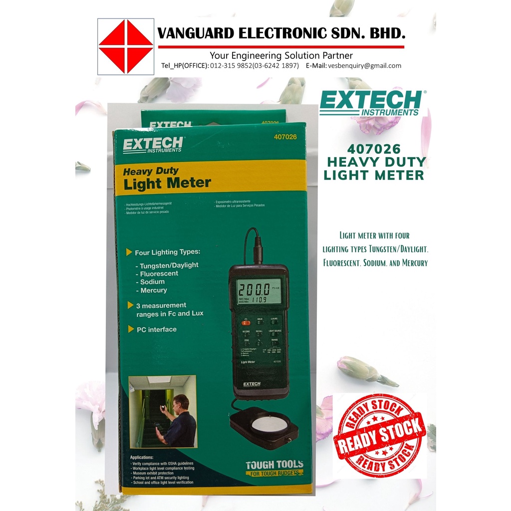 Extech 407026 - Heavy Duty Light Meter - Ready Stock | Shopee Malaysia