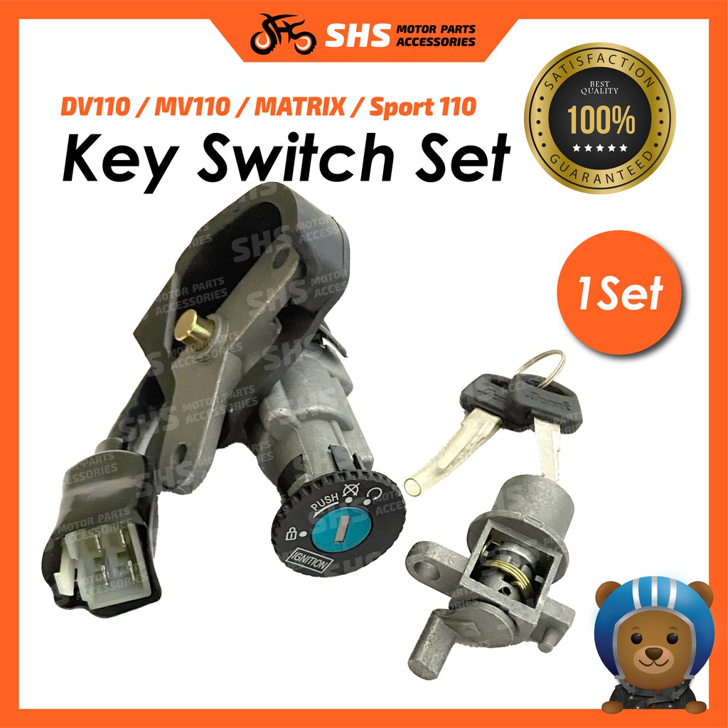 DV 110/ MV110/ MATRIX /Sport 110🔑Key Switch Set/ Lock set/ Main Switch Set/Key Set/Motor Kunci ...
