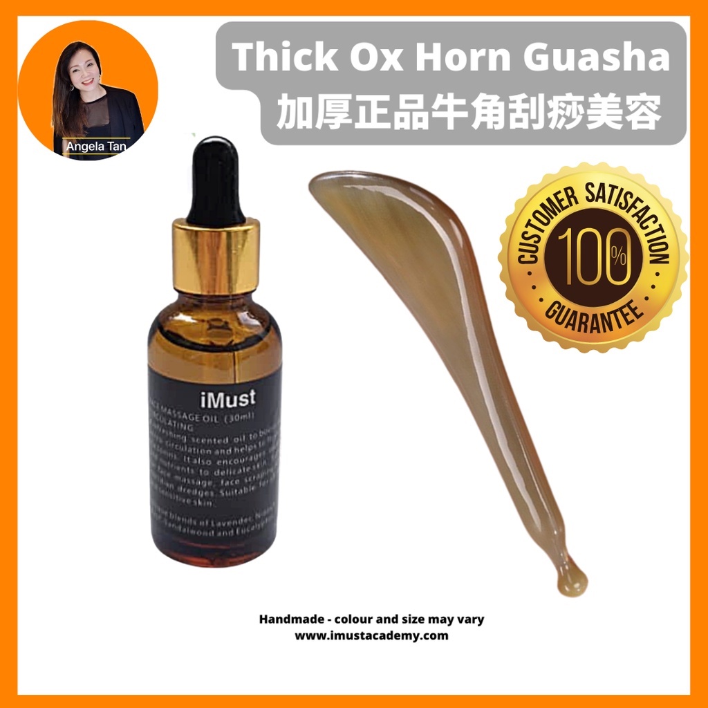 iMust 100% Gua Sha 10mm Thick Tanduk Tibet Kerbau Urut Guasha Yak Horn ...